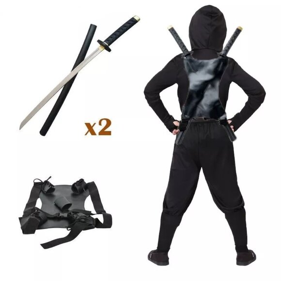 Cosplay | Costumes | 3 Ninja Dual Sword With Holder Harness Carrying ...